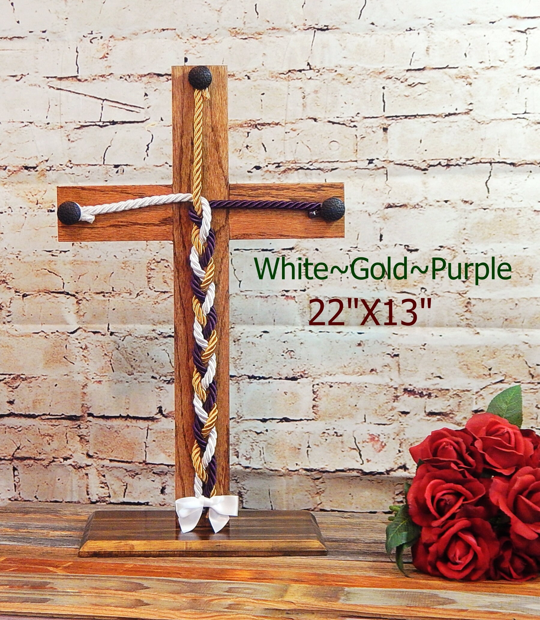 Large Wood Cross Cord of Three Strands Unity ceremony | Etsy