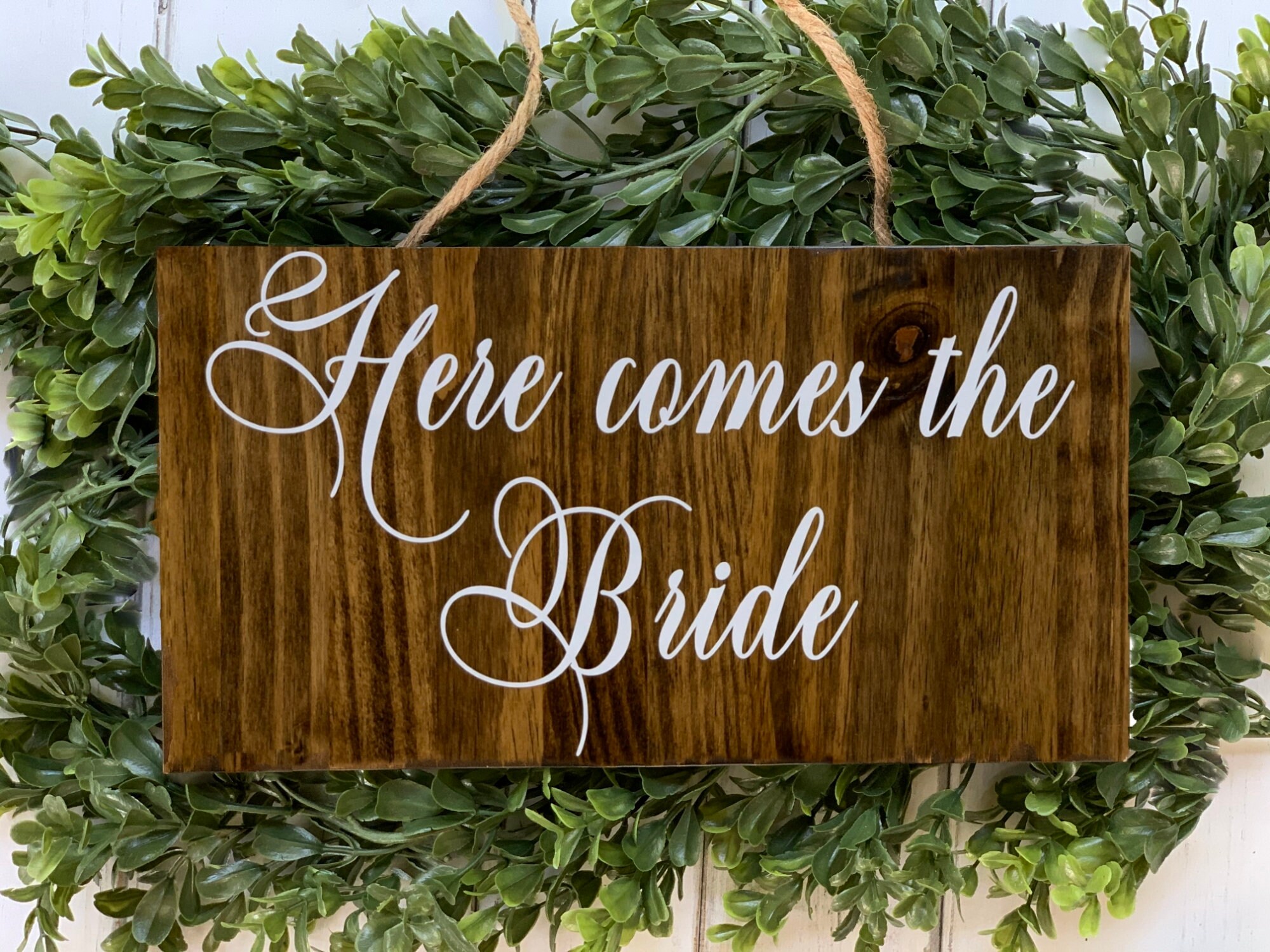 Wedding Signs, Here Comes the Bride Wooden Sign, Ring Bearer Sign ...