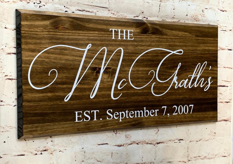 Family Name Sign Custom Wood Sign Personalized Wedding Gift | Etsy