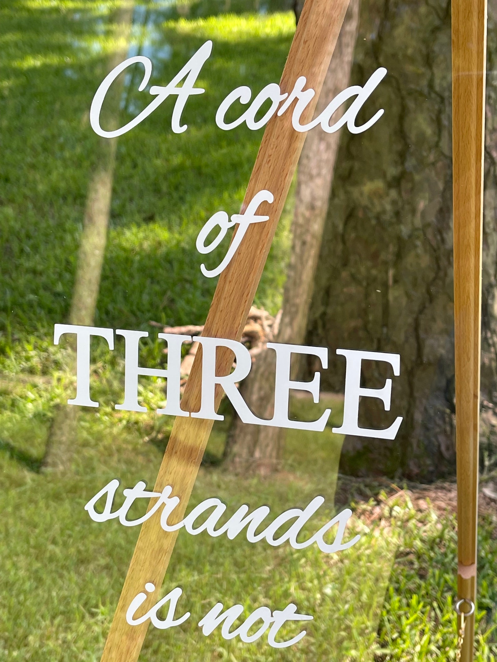Acrylic Wedding Sign, Cord of Three Strands, Custom Unity Braids® Board ...