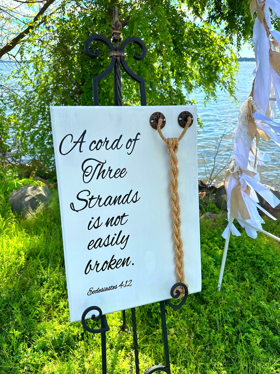 A Cord of Three Strands, Rustic Wedding Signs, Unity Braids® Sign ...