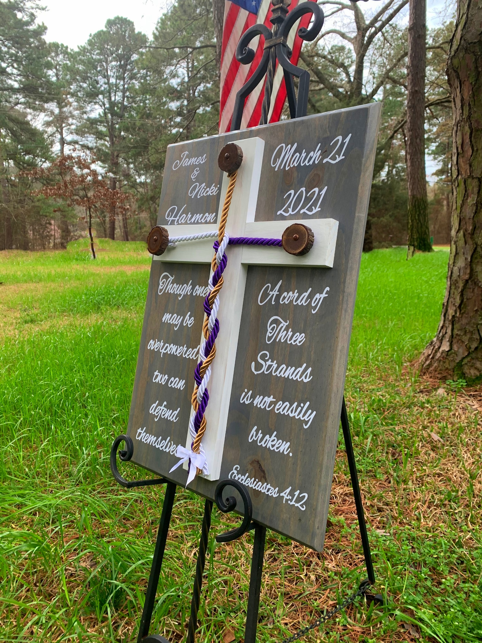 Cord of Three Strands Sign Wedding Sign Unity Braids® Sign - Etsy
