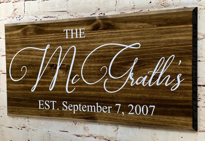 Family Name Sign Custom Wood Sign Personalized Wedding Gift | Etsy