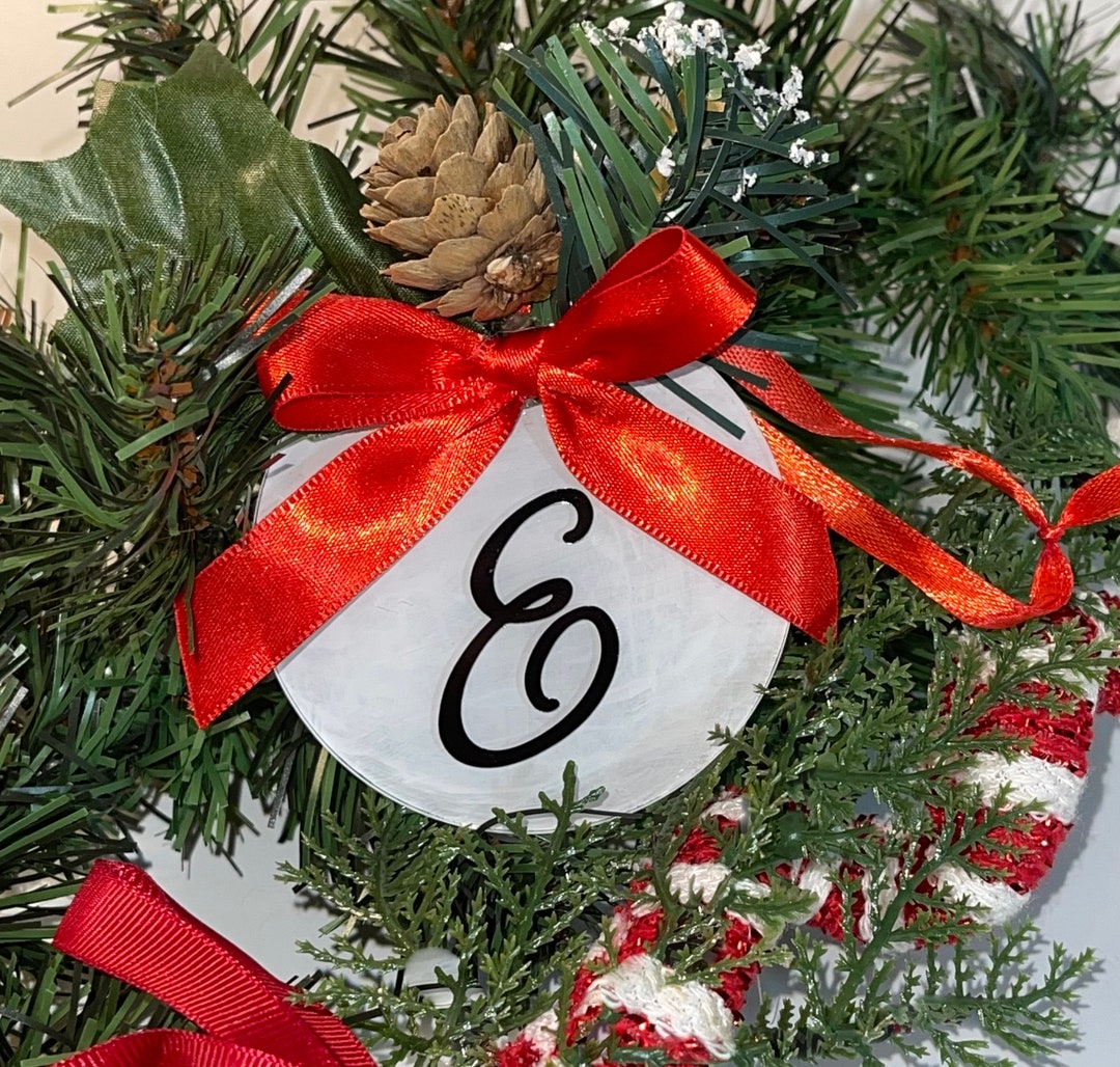 Personalized Christmas Acrylic Round Ornament, Custom Acrylic Monogram ...