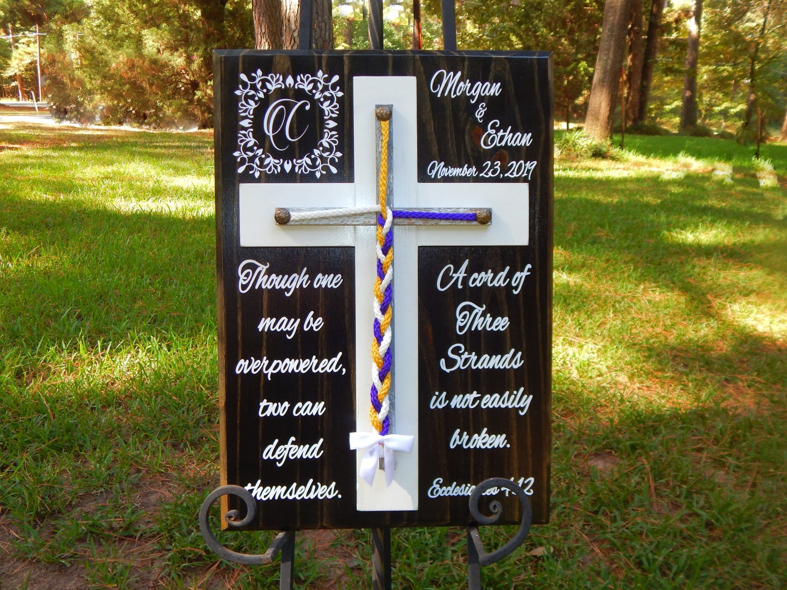 A Cord of Three Strands Wood Cross Unity Braids® Rustic | Etsy