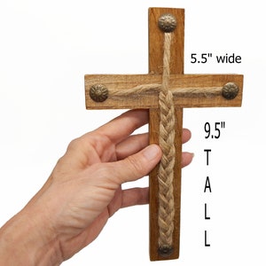 Unity Braids®, Rustic Wood Cross, Cord of Three Strands, Jute Rope ...