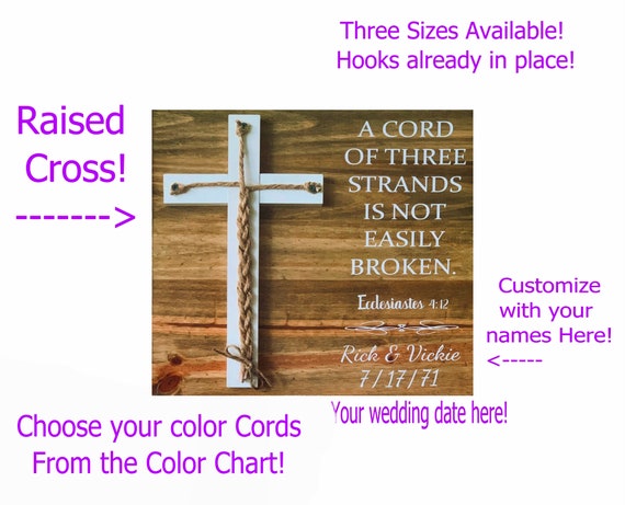 Cord of Three Strands Wedding Braid Cross Wood Ceremony - Etsy