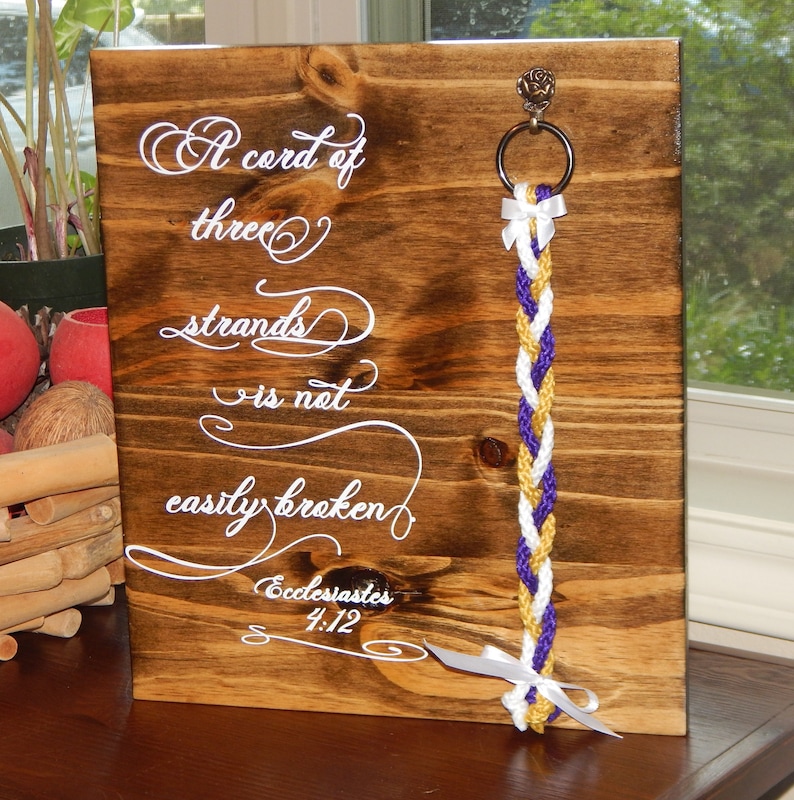Cord of Three Strands Wood Sign Unity Braids® Sign Rustic - Etsy