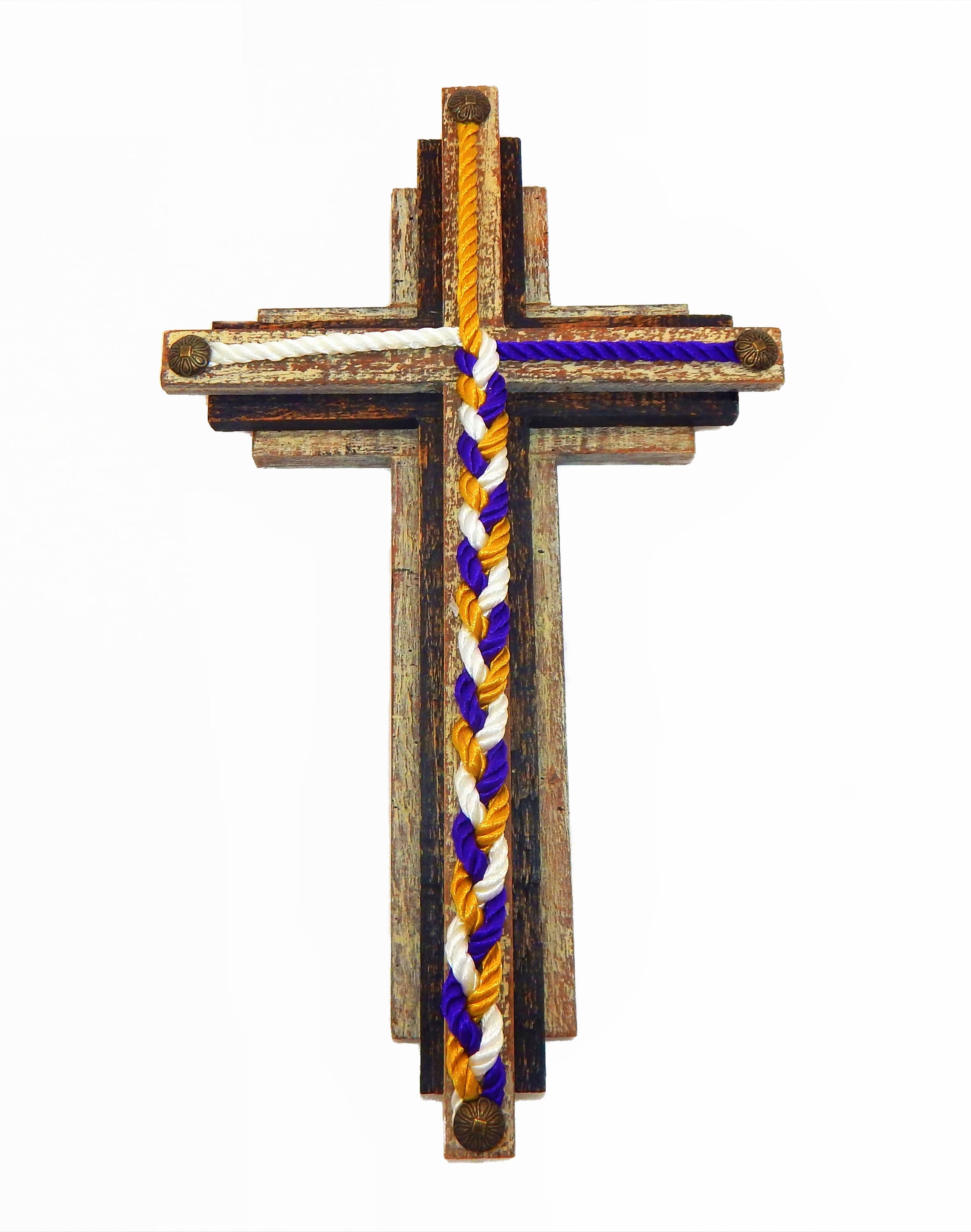 Wood Cross, Cord of Three Strands, Unity Braids®, Decorative Cross, 3 ...