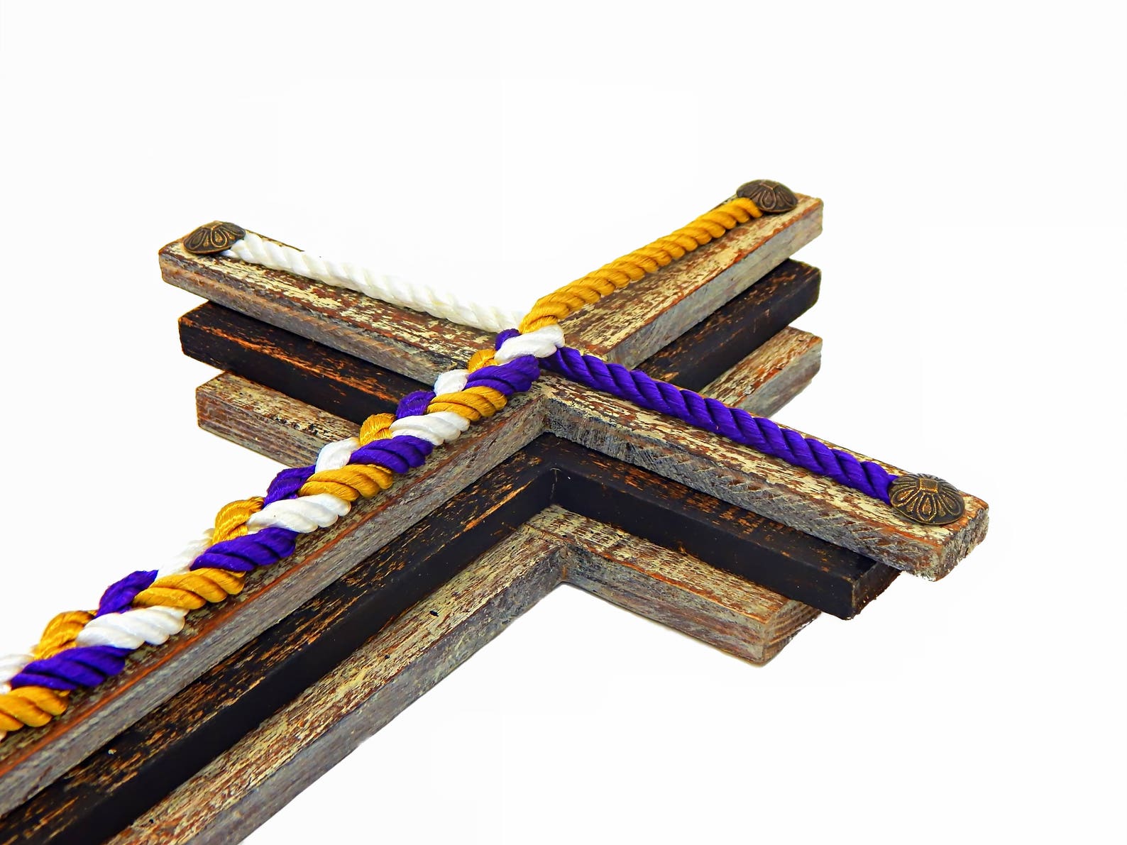 Wood Cross, Cord of Three Strands, Unity Braids®, Decorative Cross, 3 ...
