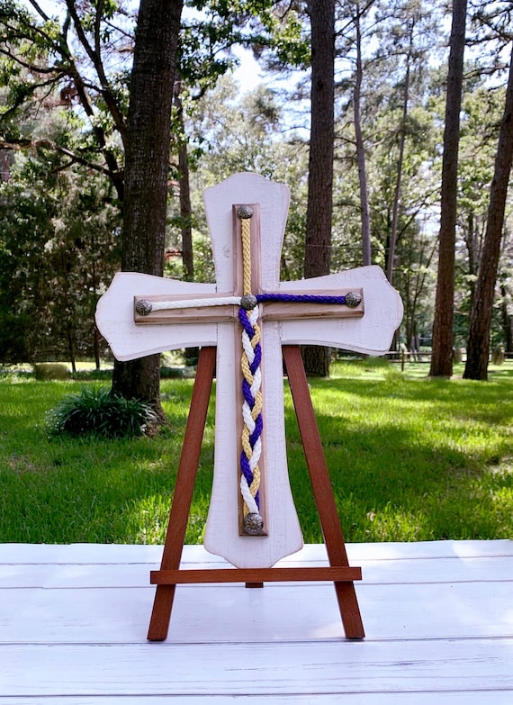 A Cord of Three Strands Unity Braids Ceremony Cross 17x12 - Etsy