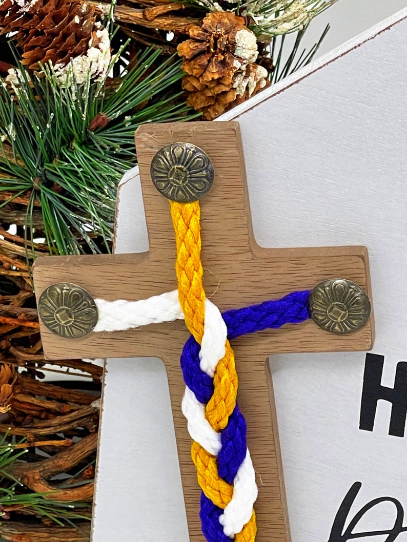 Wall Hanging Cross in This House Cross Wood Sign Shabby | Etsy