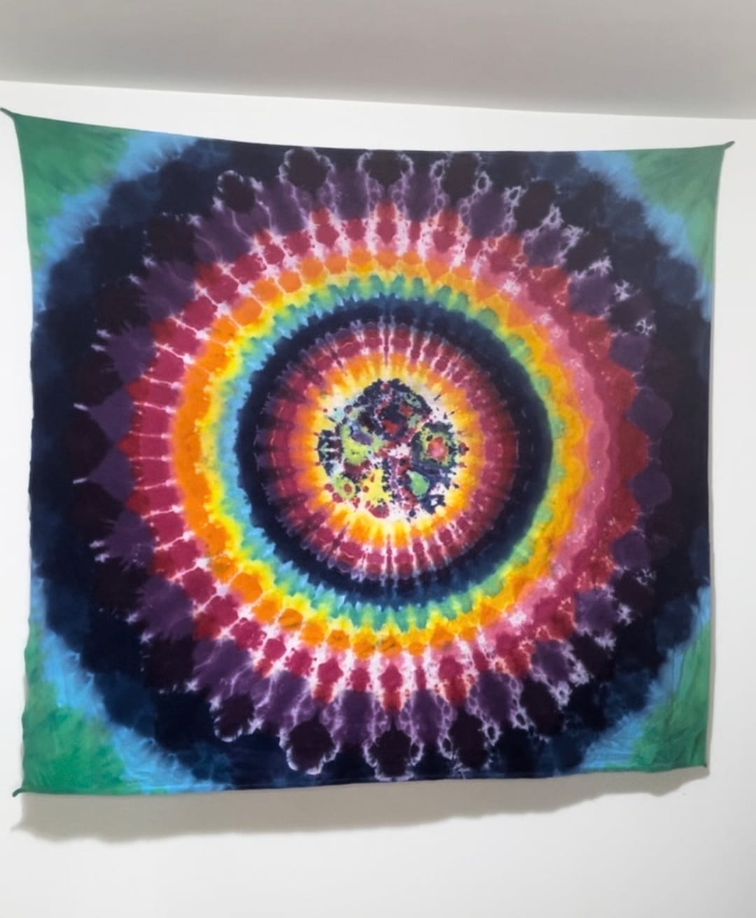 58x 58 Mandala Tie Dye Tapestry Wall Hanging With Loops One of a Kind ...