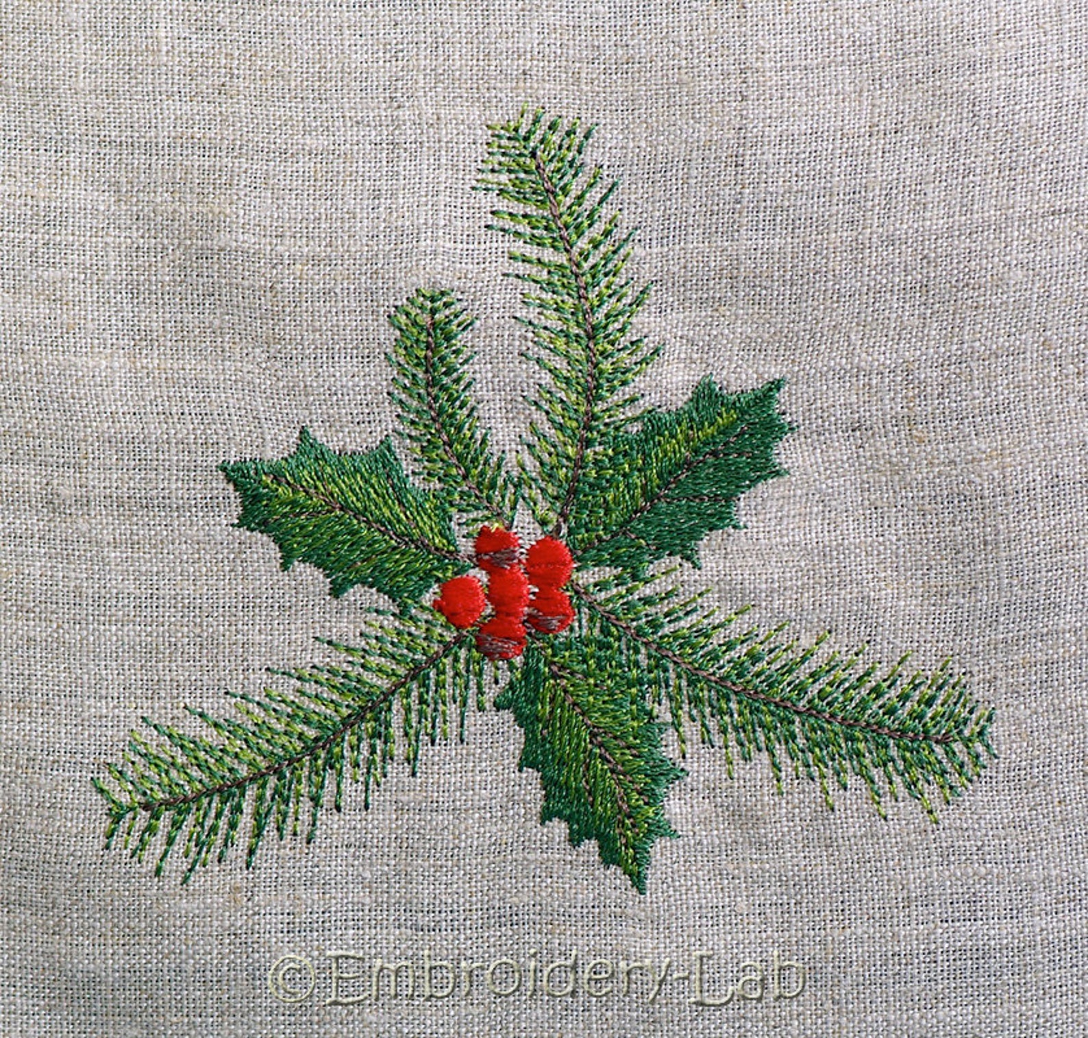 Christmas Holly Machine Embroidery Designd ornament pattern | Etsy