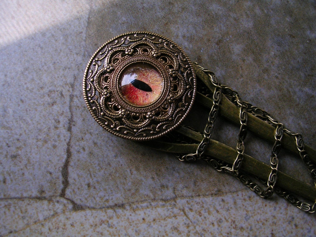 Gothic Steampunk Fantasy Dragon Eye Swarovski Tear Elven Vampire Hair ...