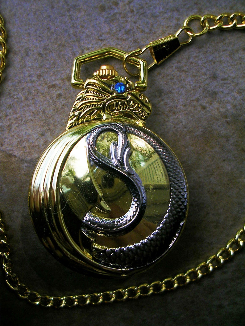 CUSTOM for You - Dragon Slave Pocket Watch - Slit Pupil - You Choose ...