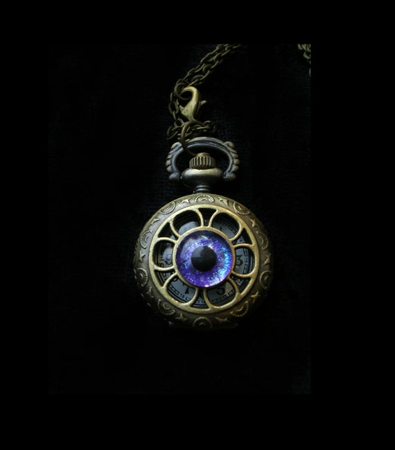 Petite Pocket Watch Purple Blue Aqua Rainbow Color Shift | Etsy