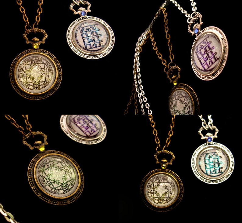Sun and Moon Sigil Talismans - Glow in the Dark and Black Light - Seal ...