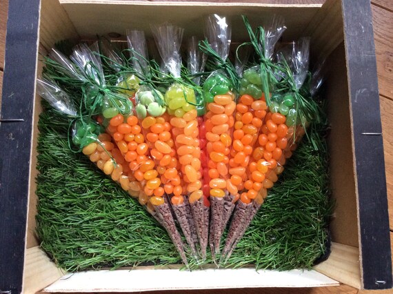 Personalised Sweet Cone Carrot Favours Gifts Orange Green | Etsy