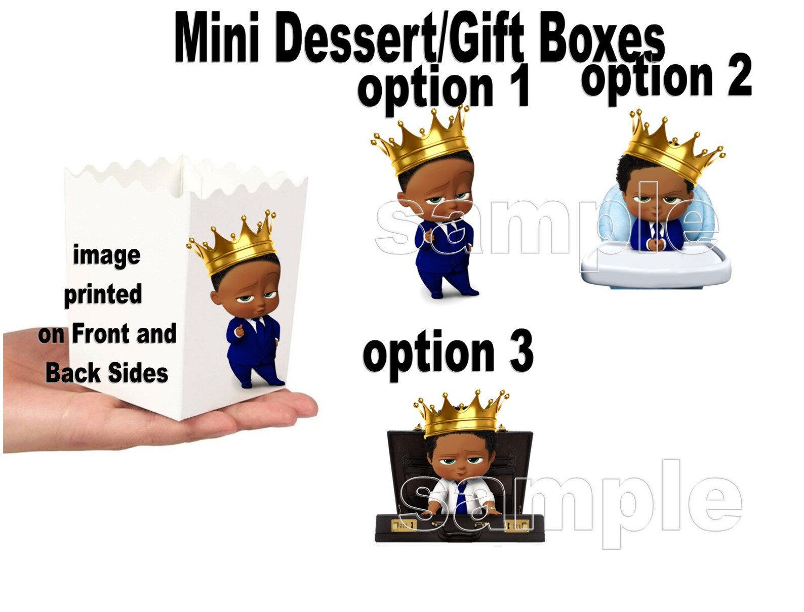 Boss Baby Boy in a Crown Gift Party Box | Etsy