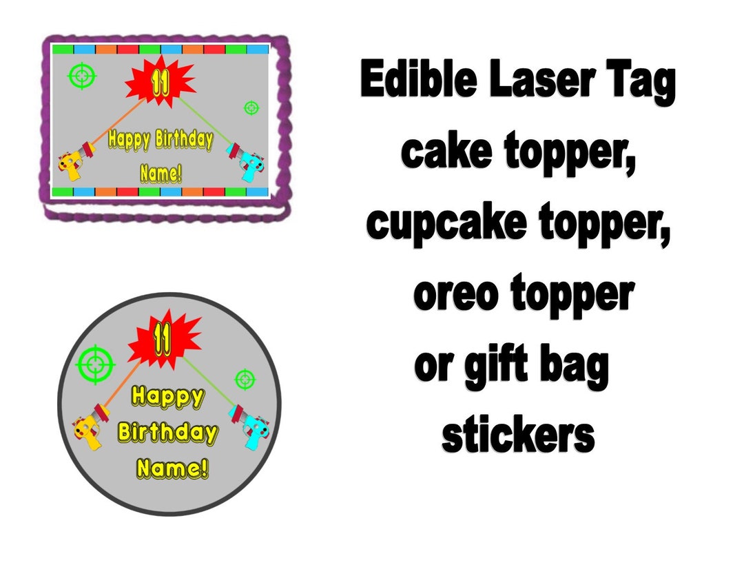 Laser Tag Edible Cake, Cupcake, Cookie Topper - Etsy
