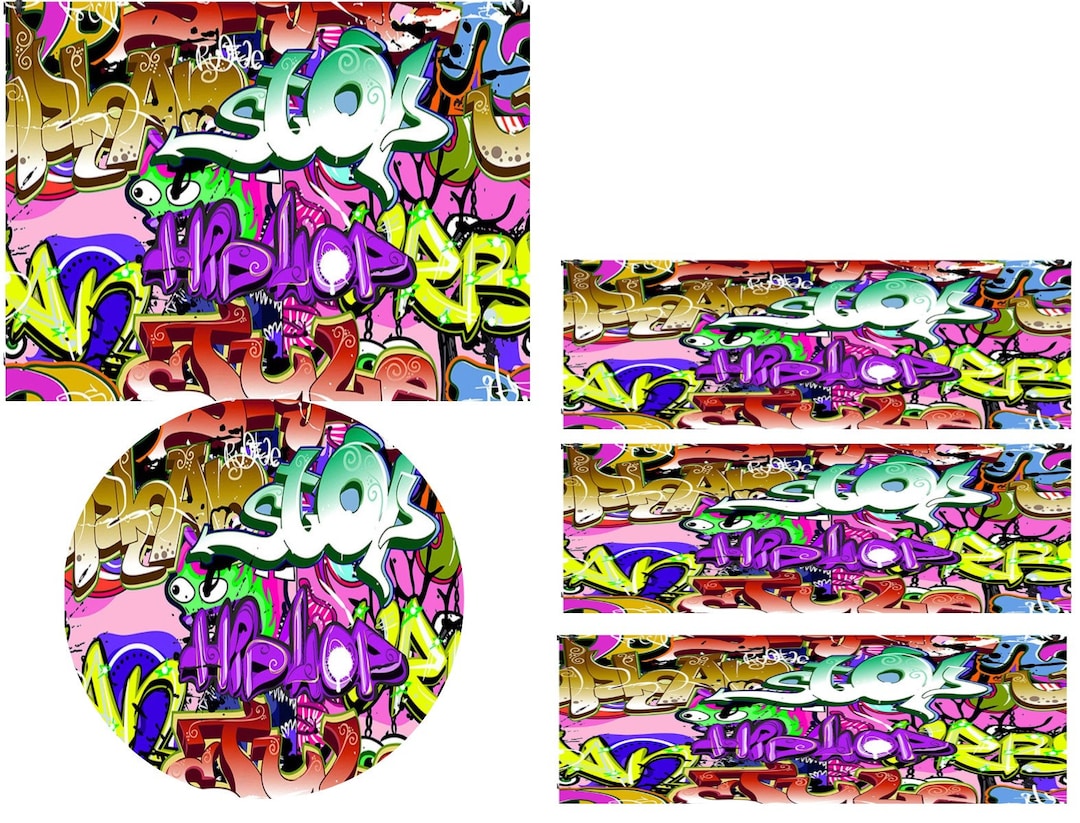 Grunge Graffiti Wall Edible Cake Topper, Cupcake Topper, Cookie Topper ...