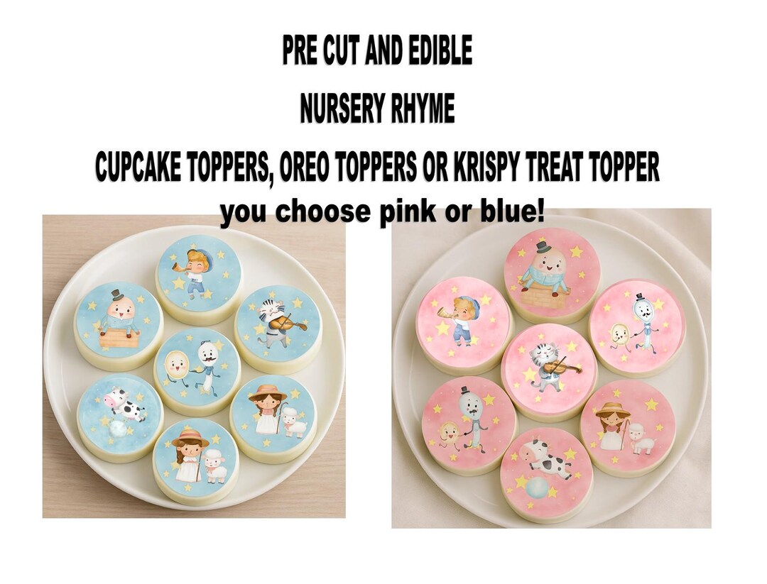 Edible Nursery Rhyme Cupcake Toppers: Pre-cut Frosting Sheet - Etsy