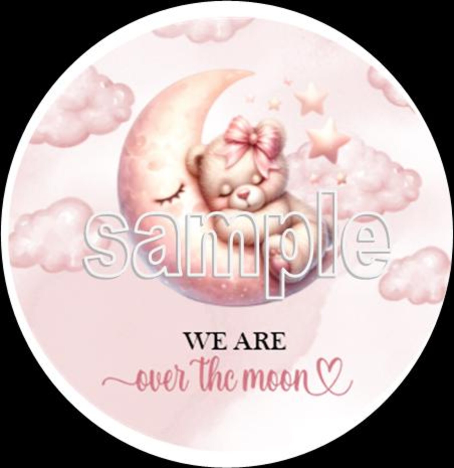 We Are Over the Moon Pre Cut and Edible Cupcake Toppers, Cookie Topper ...