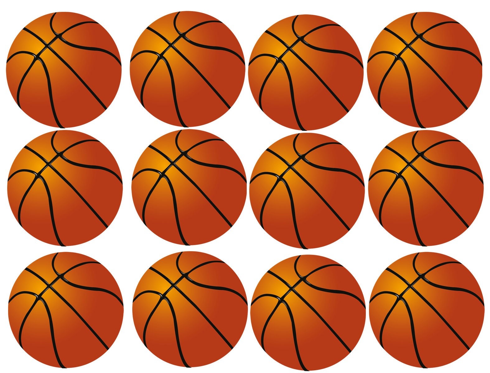 Edible Basketball Cupcake/cookie Toppers - Etsy