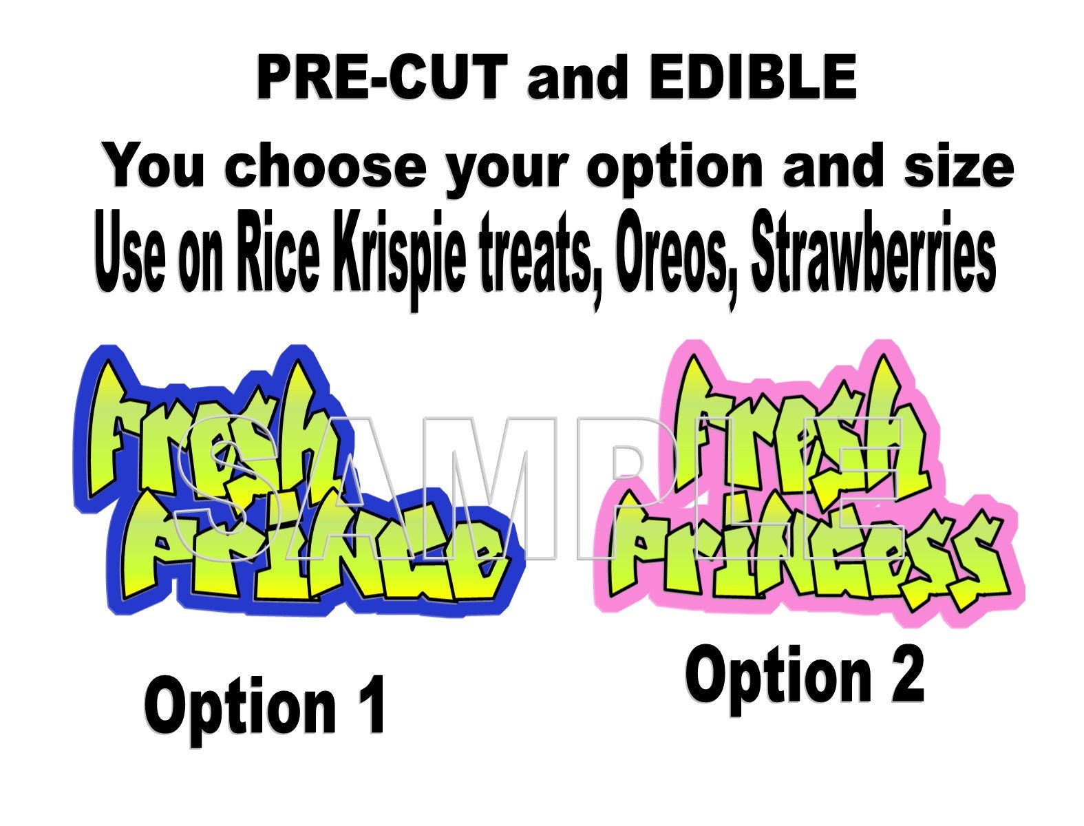Pre-Cut Fresh Prince or Fresh Princess Edible toppers for | Etsy