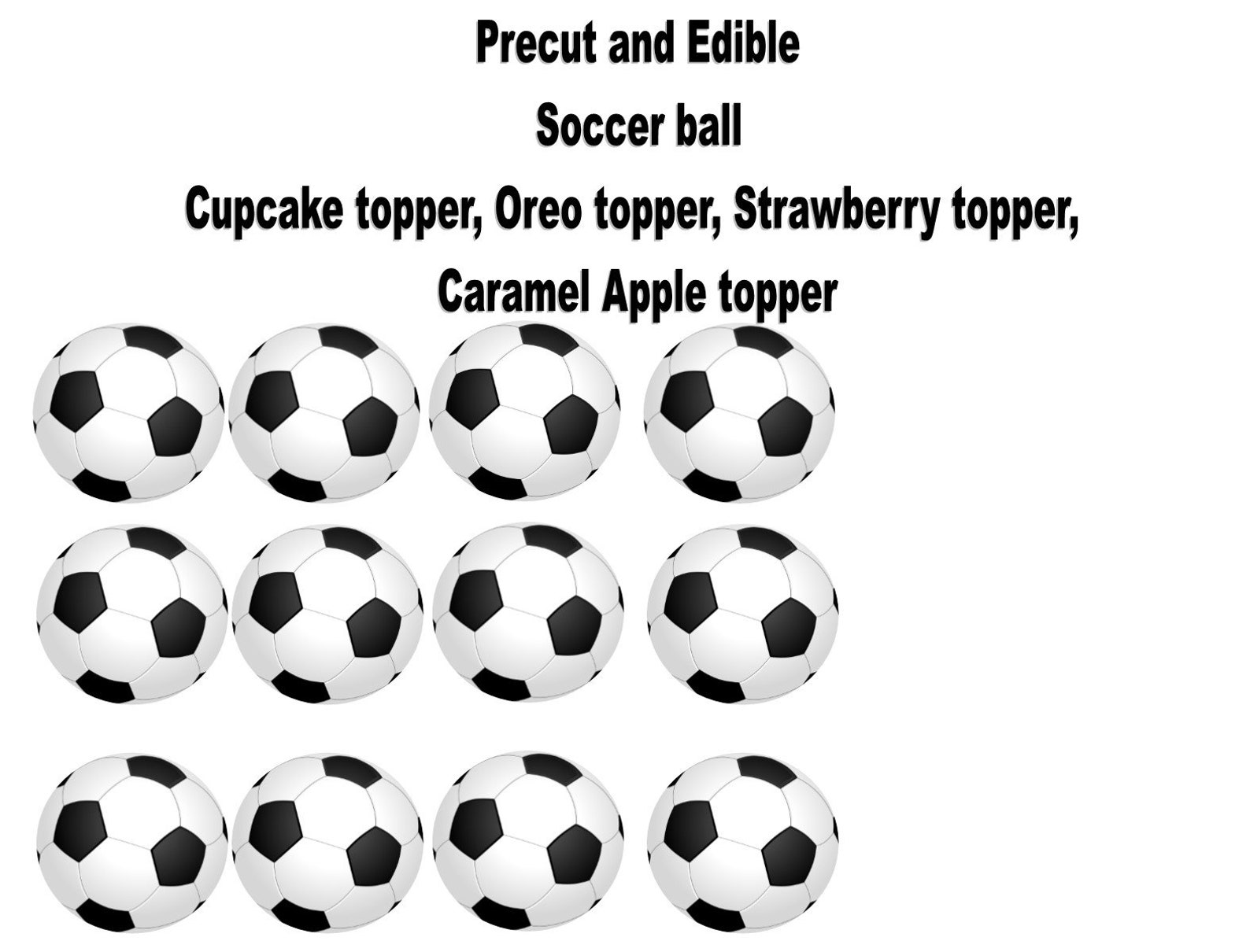 Edible Soccer Ball Cupcake Topper, Caramel Apple Topper, Strawberry ...