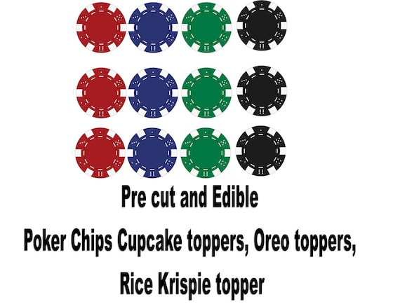 Edible Poker Chips Cupcake Topper Oreo Cookie Topper Rice - Etsy