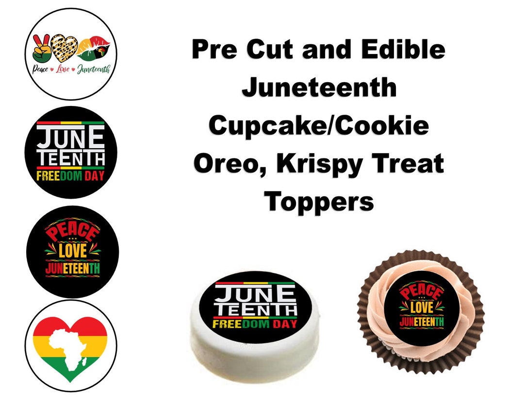 Edible Juneteenth Cupcake Topper, Oreo Topper, Krispy Treat Topper ...