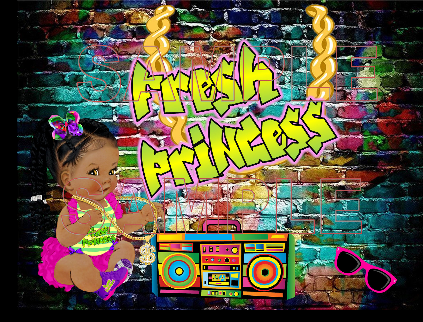 Edible Fresh Princess Graffiti Cake Topper Cupcake Topper - Etsy