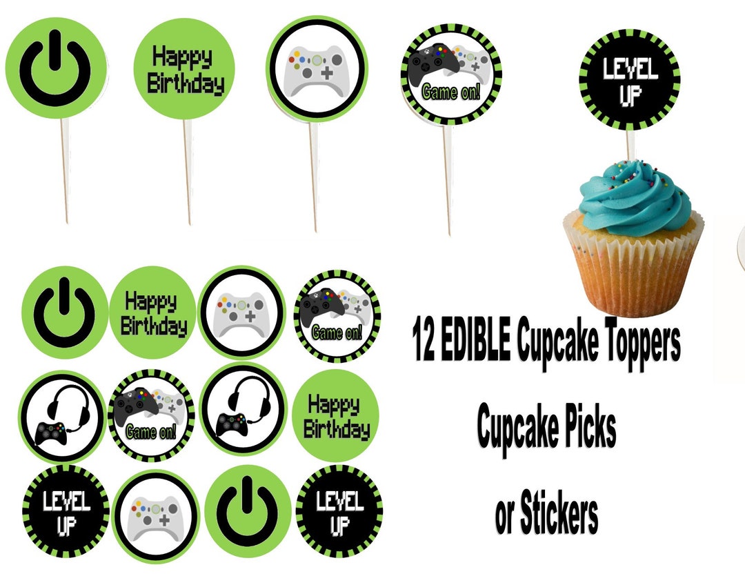 Video Game Edible Cupcake, Cookie Toppers - Etsy