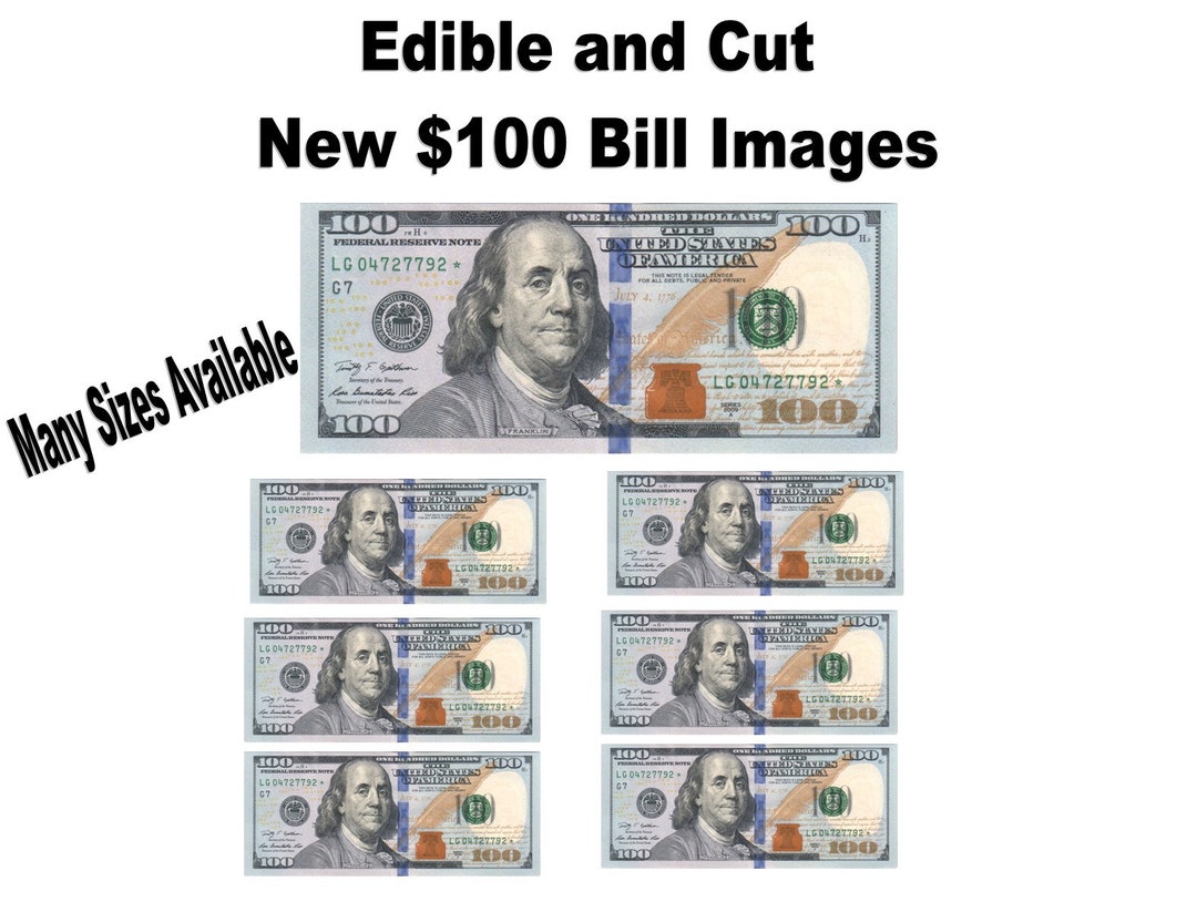 Edible 100 Dollar Bill Cake Toppers - Etsy