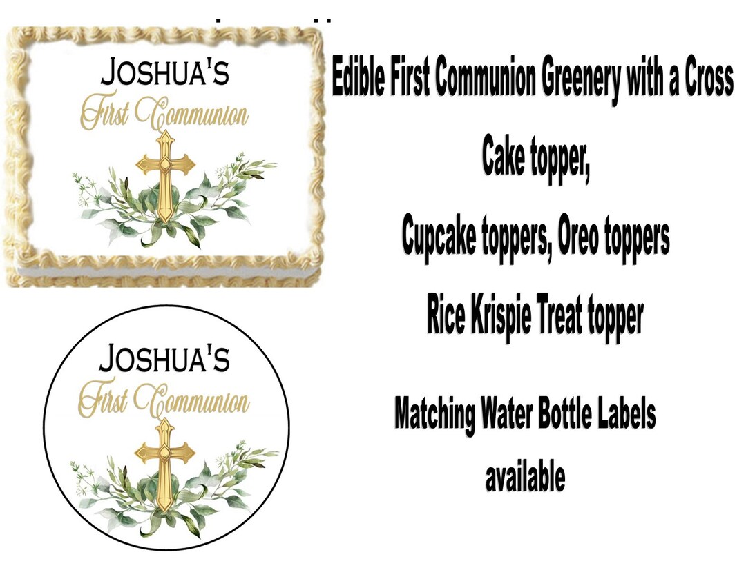 Edible 1st Communion/baptism Cake Topper, Cupcake Topper, or Rice ...