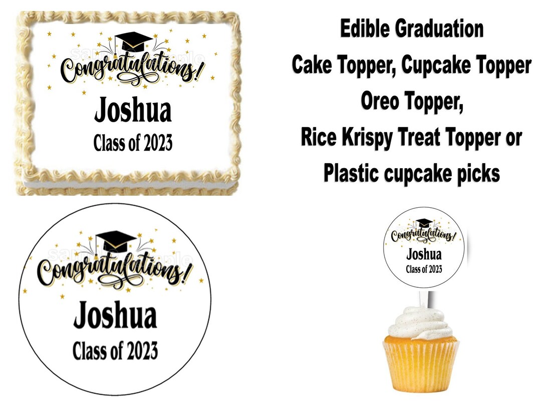 Edible Graduation Cake Topper Cupcake Topper Oreo Topper - Etsy