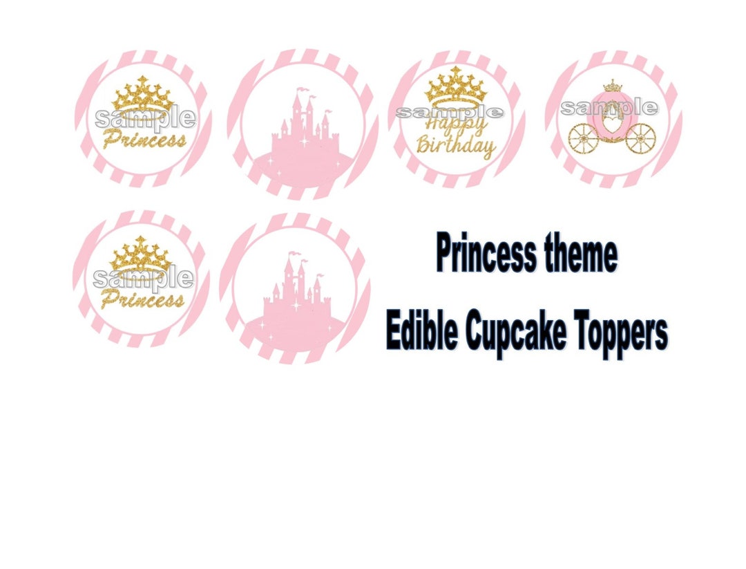 Princess Edible Cupcake Toppers, Candy Apple Toppers - Etsy