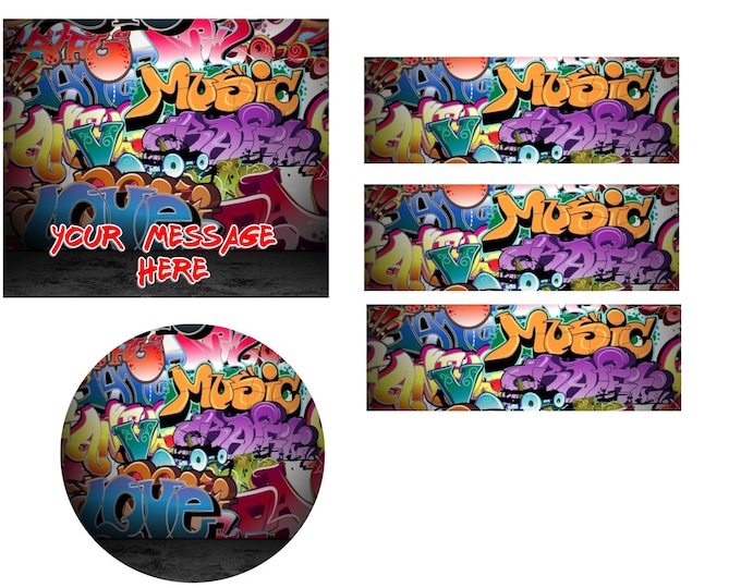 Grunge Graffiti Wall Edible Cake Topper Cupcake Topper Oreo - Etsy