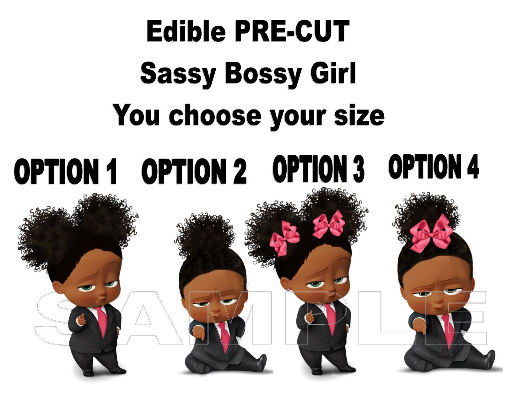 Pre-cut African American Sassy Bossy Girl Edible Cake - Etsy