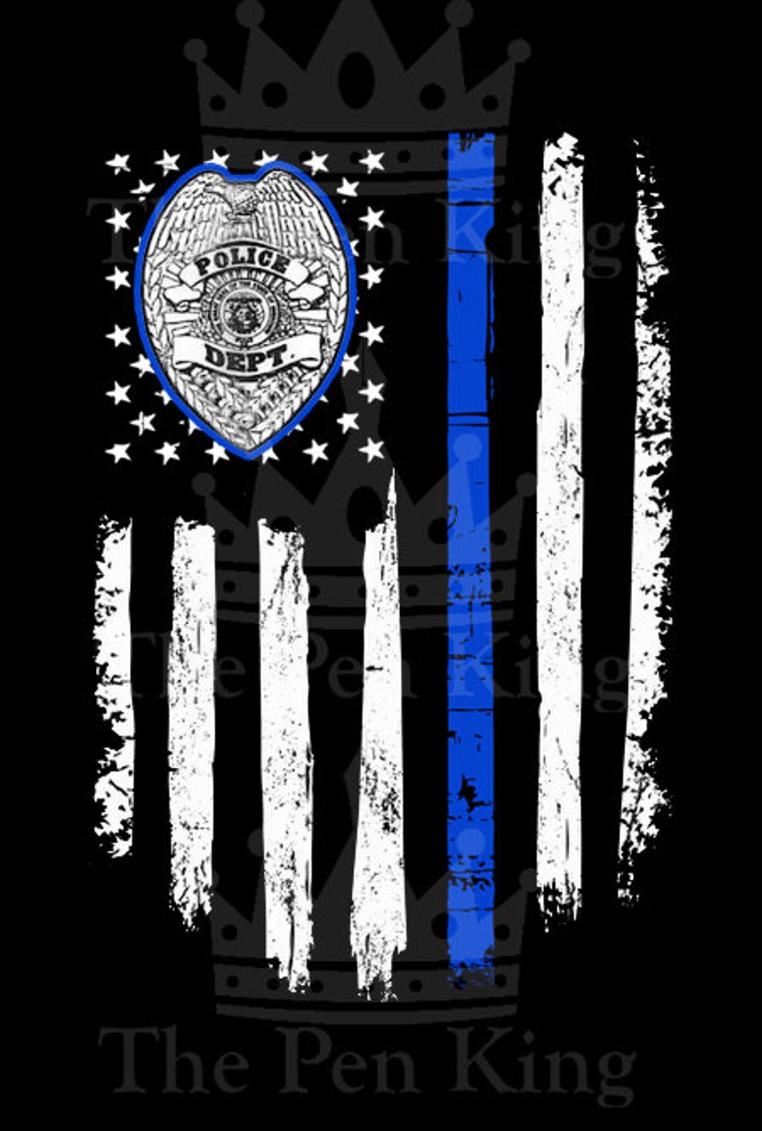Thin Blue Line Badge and Flag Pen Blank - Etsy