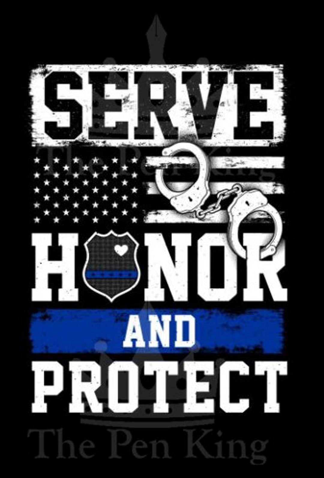 Thin Blue Line Serve and Protect Pen Blank - Etsy