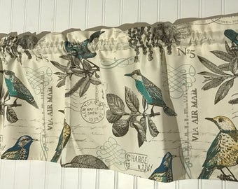 Blue yellow valance | Etsy