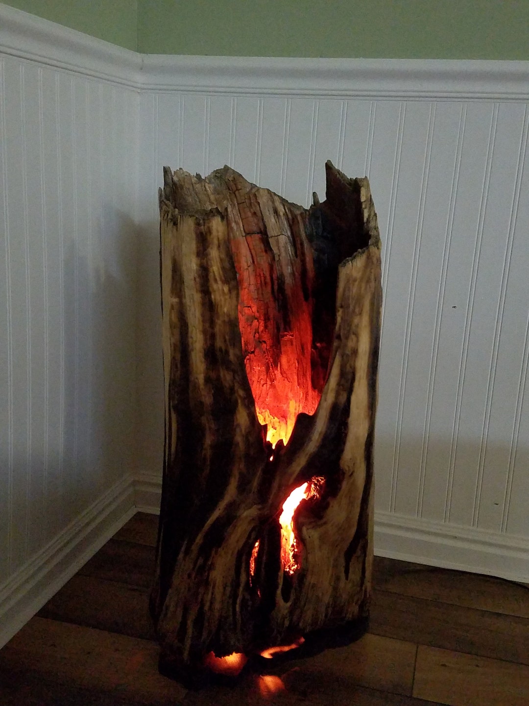 Flaming Log Lamp Country Holiday Fireplace Holiday Decor - Etsy