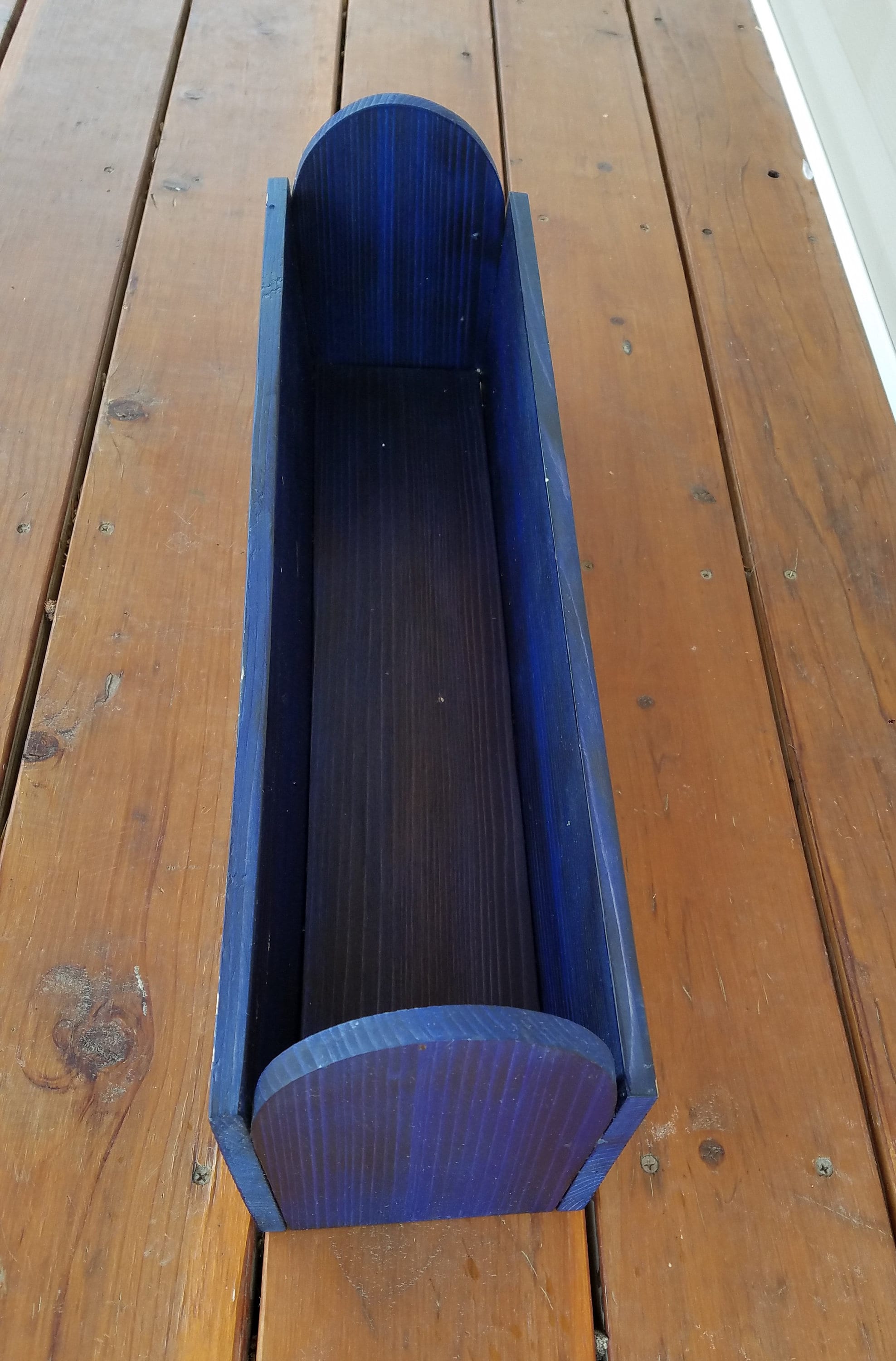 Navy Blue Planter Box for Spring Flowers, Rectangular Cedar Garden ...