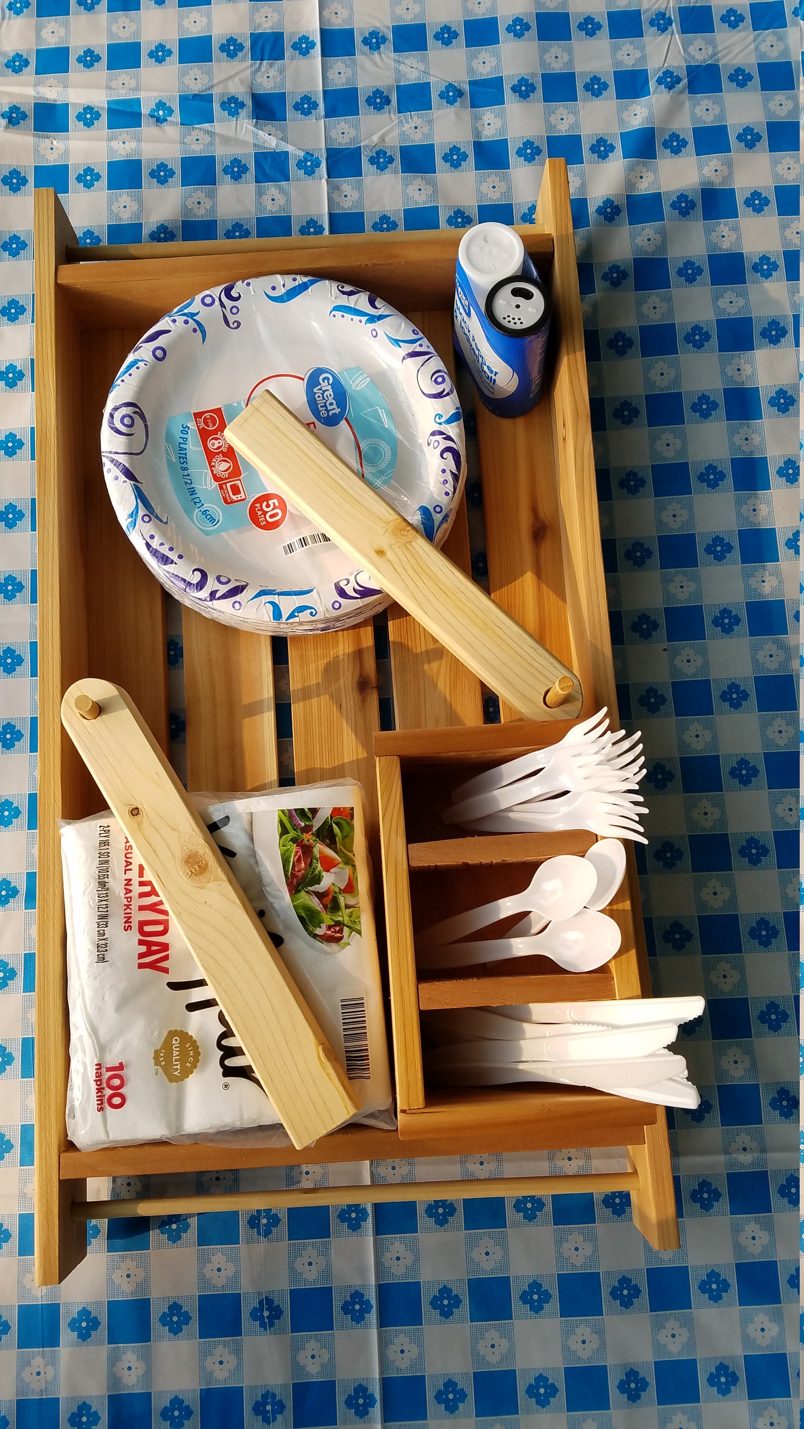 Picnic Tray, Camping Tray, Serving Tray, Picnic Caddy, Napkin Tray ...