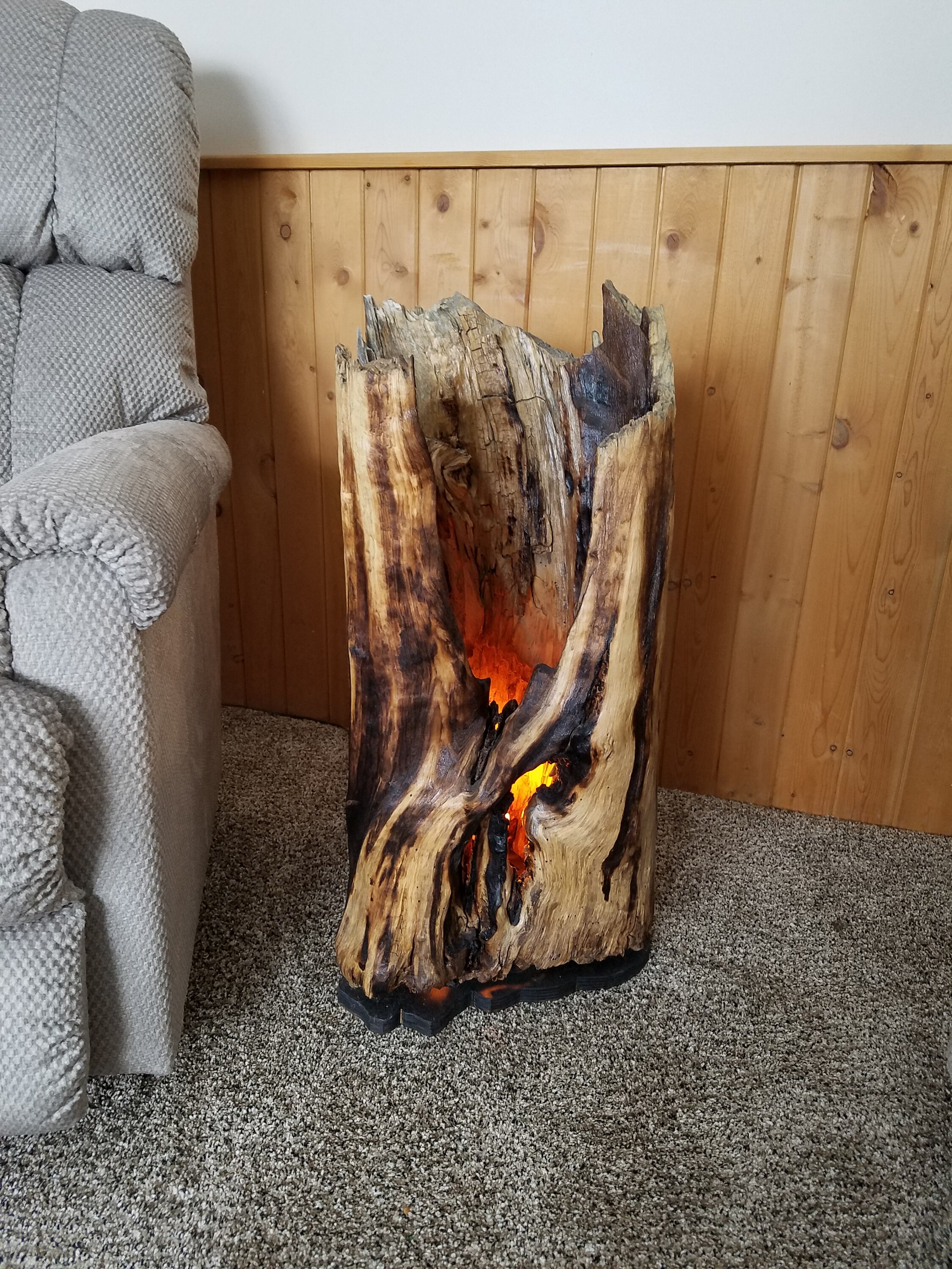 Flaming Log Lamp Country Holiday Fireplace Holiday Decor - Etsy