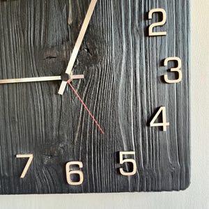 Square Wall Clock 30x30cm (11 3/4"x11 3/4"), Wooden Clock, Rustic Wall ...