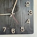 Square Wall Clock 30x30cm (11 3/4"x11 3/4"), Wooden Clock, Rustic Wall ...